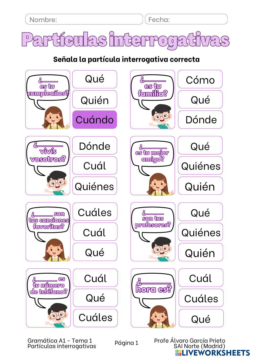 8054613 | Partículas interrogativas (A1) | saialcobendas
