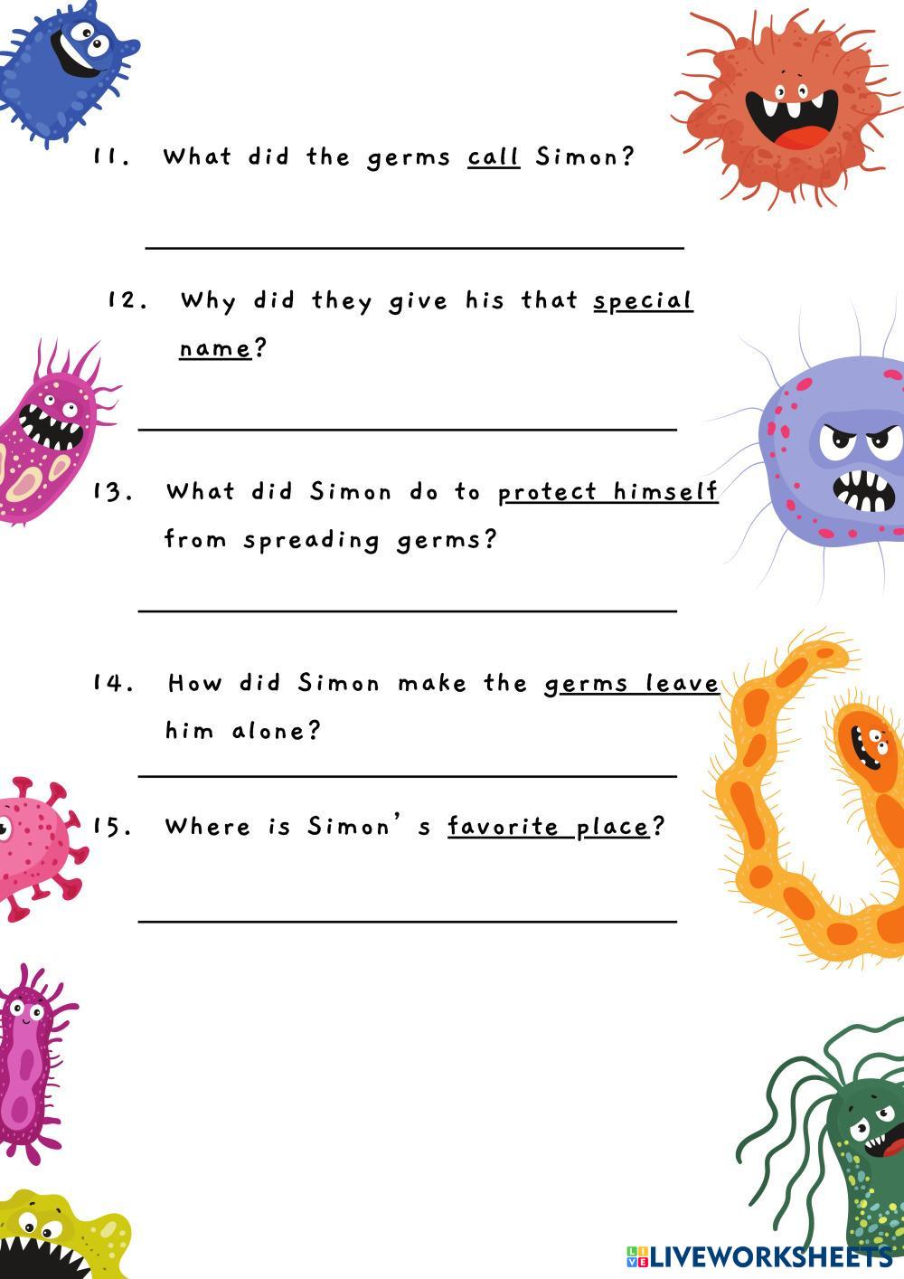 Sick Simon Work… | Free Interactive Worksheets | 8061499