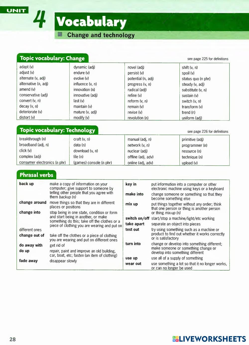 Destination C1 & C2 - Unit 4 | LiveWorksheets | 8062719