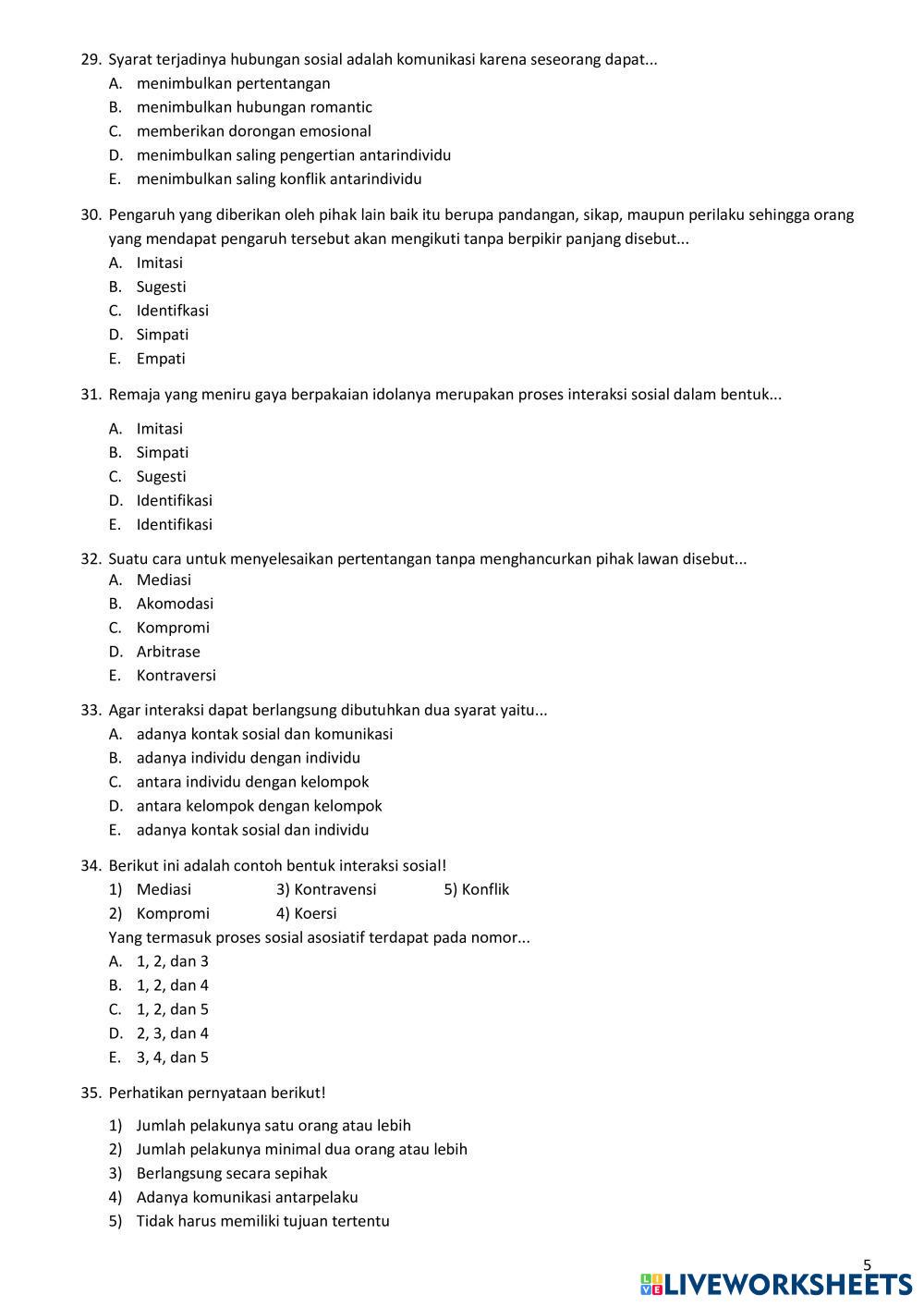 UJIAN TENGAH SE… | Free Interactive Worksheets | 8064184