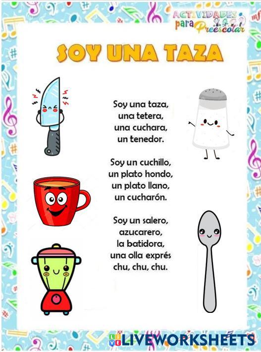 Soy una taza | Free Interactive Worksheets | 8065854