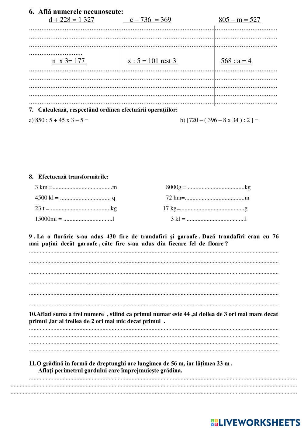 Test final la m… | Free Interactive Worksheets | 8071212