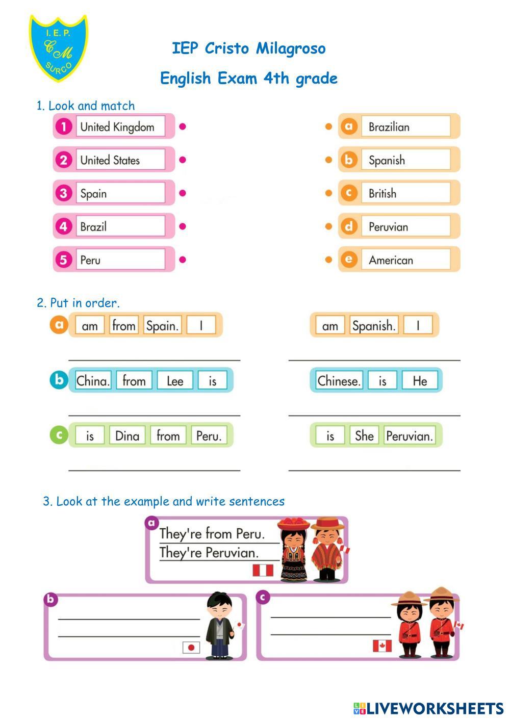 1B monthly exam… | Free Interactive Worksheets | 8086862