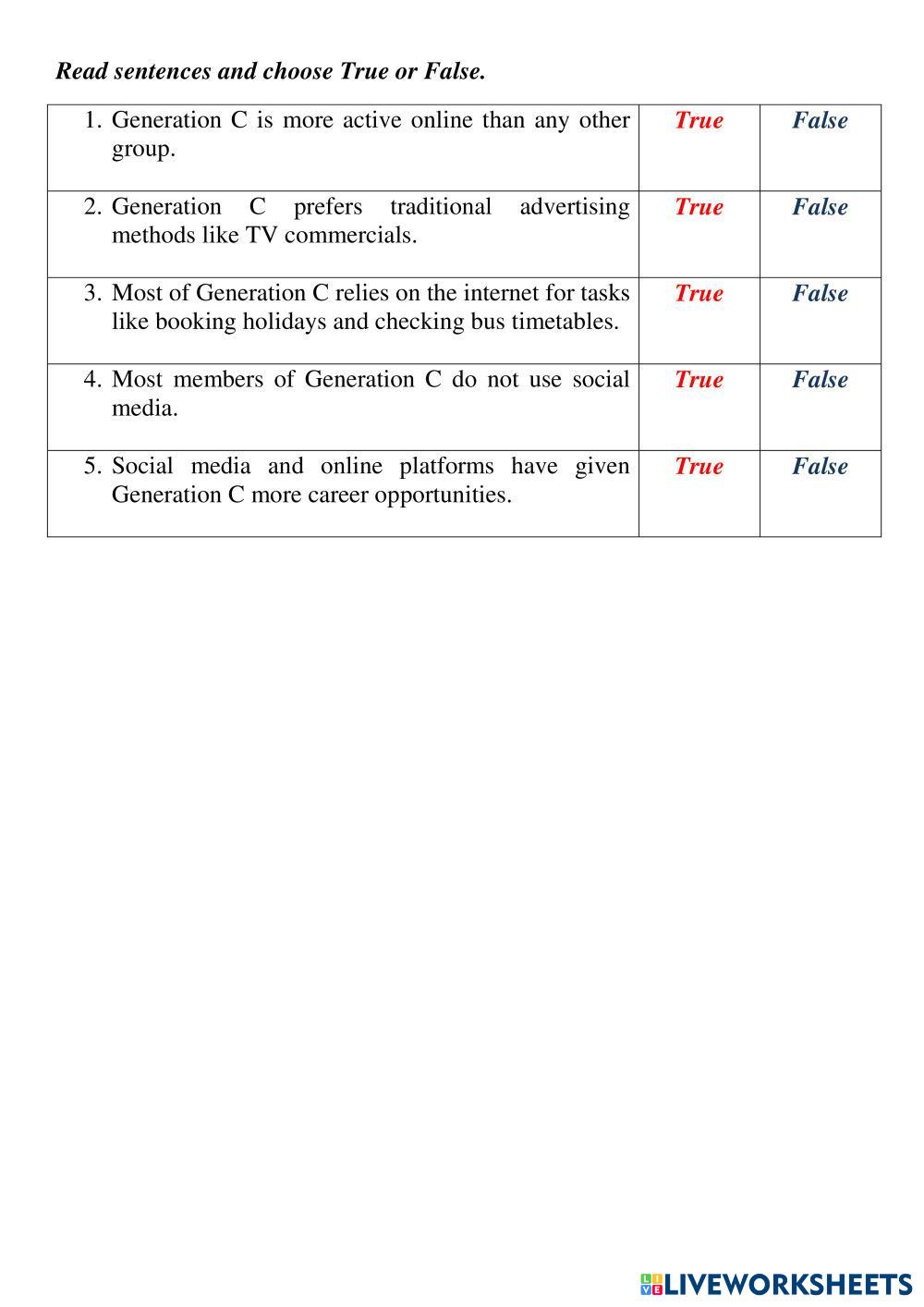 8094383 | Meet Generation C | Malika89 | LiveWorksheets