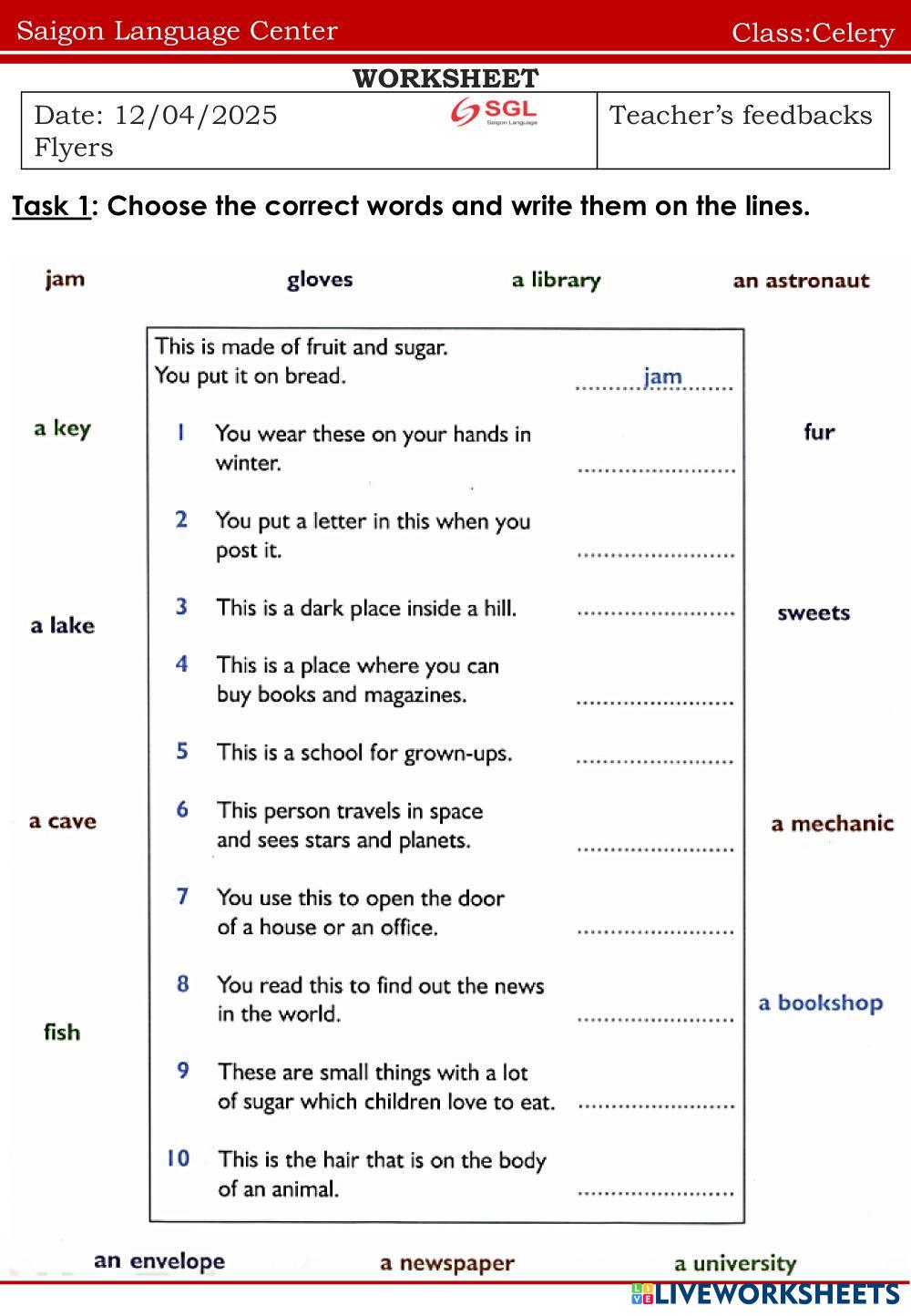 Celery | Free Interactive Worksheets | 8098998