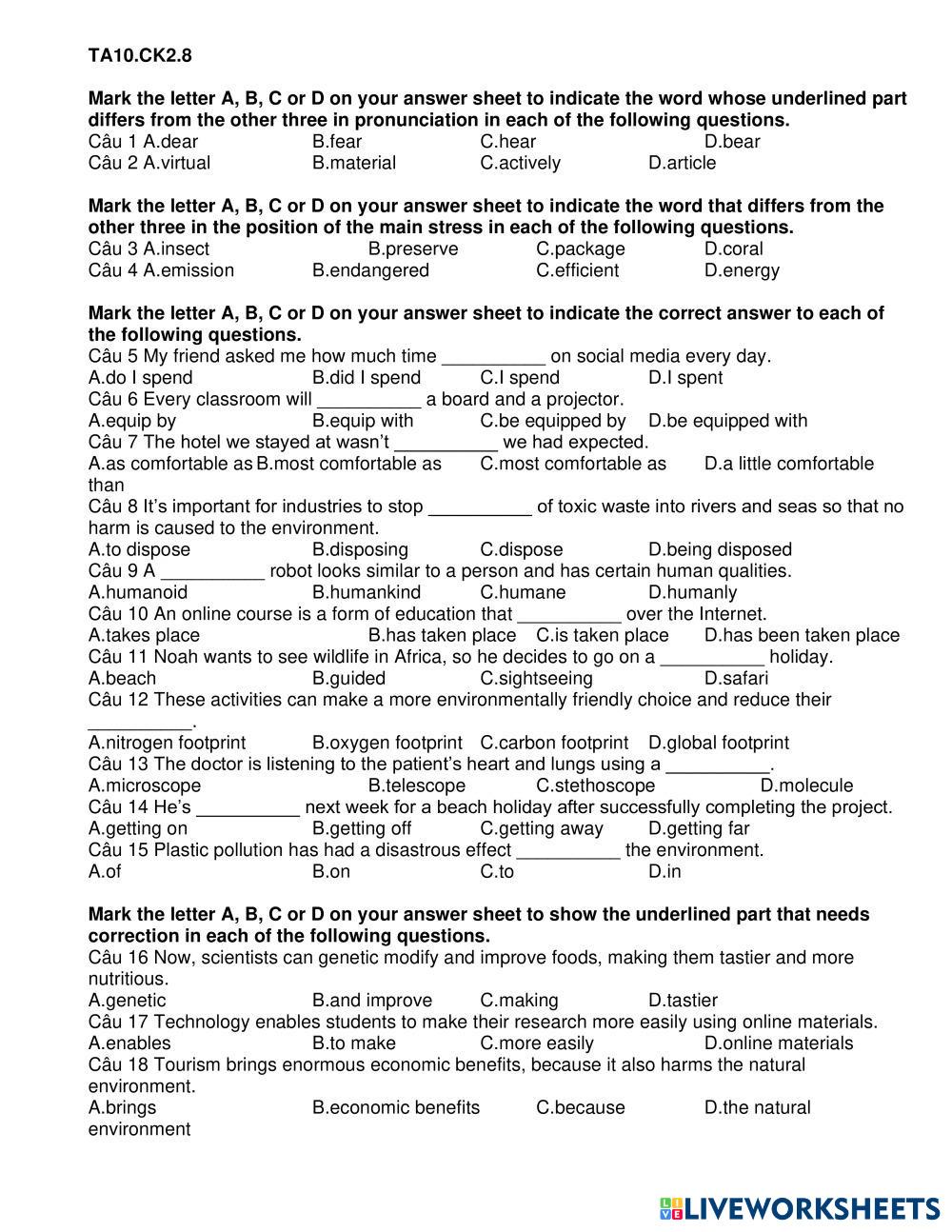 TA10.CK2.8 | LiveWorksheets | 8108158
