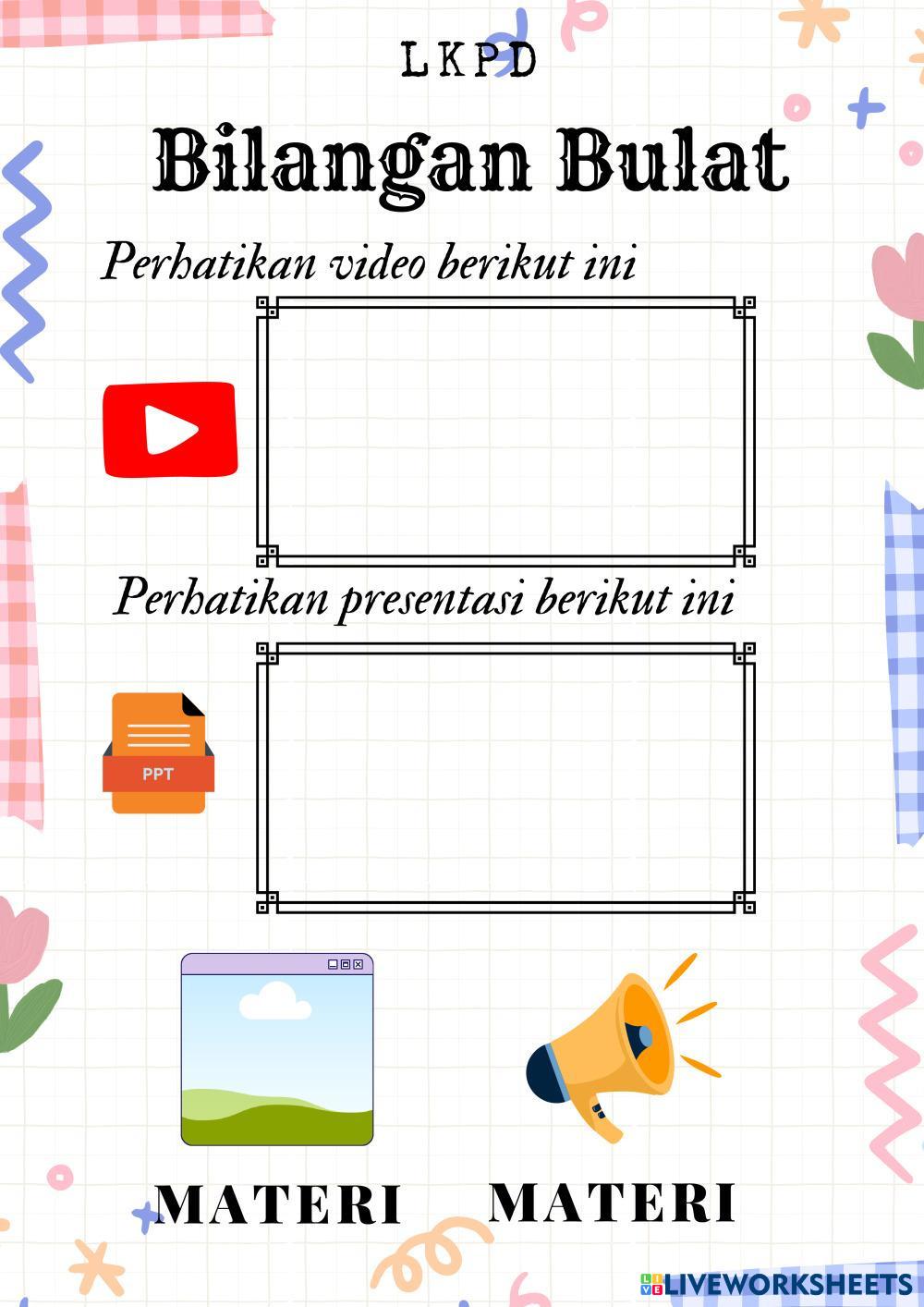 BILANGAN BULAT | Free Interactive Worksheets | 8109470