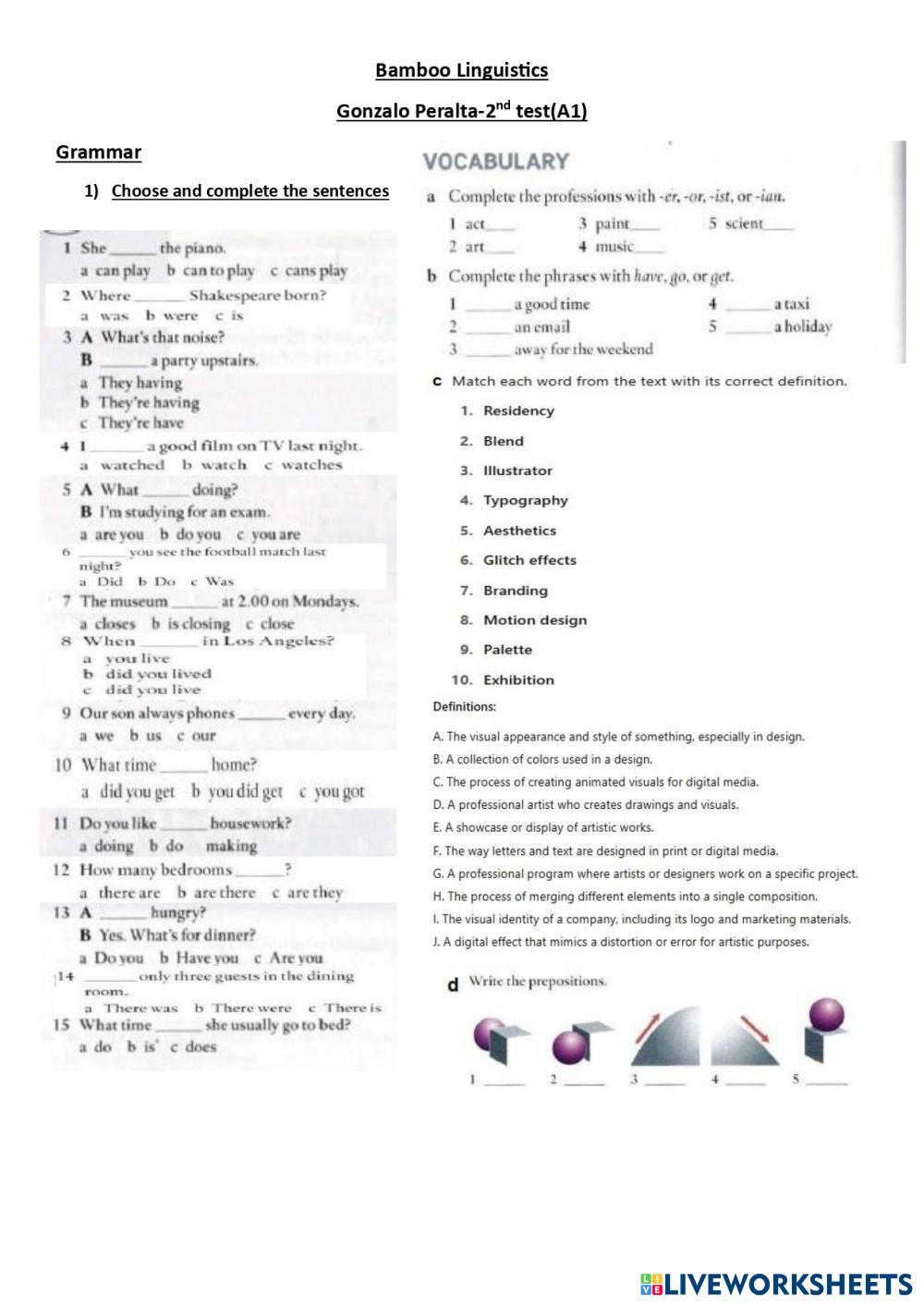 Bamboo Linguist… | Free Interactive Worksheets | 8110271