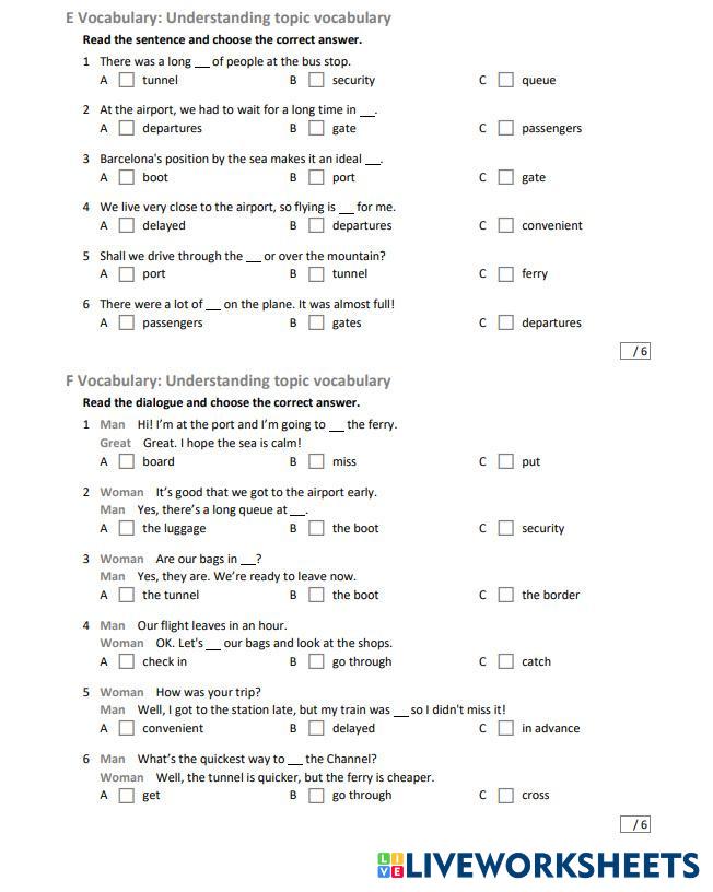 Level 6 test 1 | Free Interactive Worksheets | 8113210