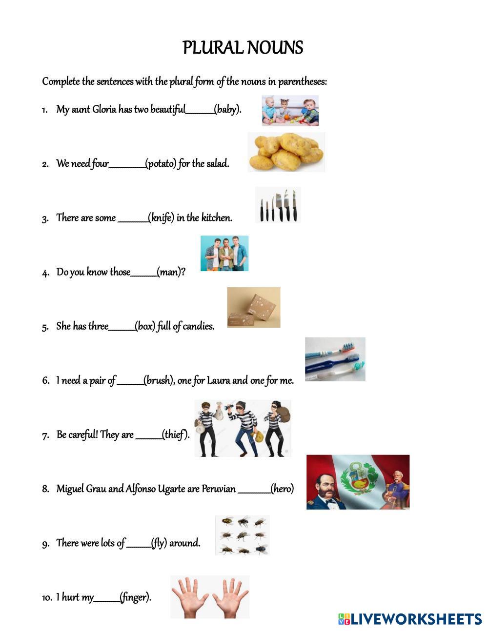 PLURAL NOUNS | Free Interactive Worksheets | 8114513