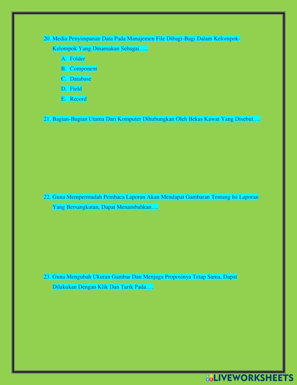 informatika | Science Worksheets | 8118433