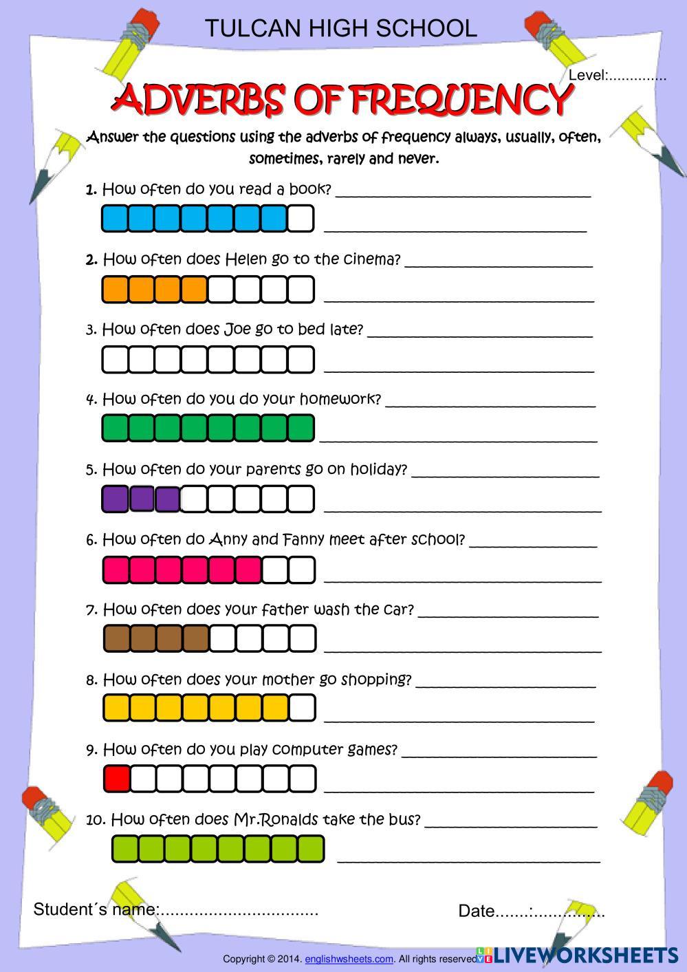 How often? | LiveWorksheets | 8120715