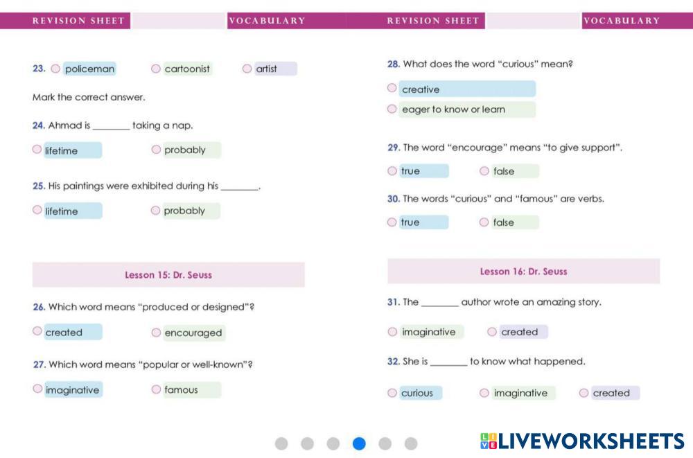 8121435 | Vocabulary Quiz | Yah2001 | LiveWorksheets