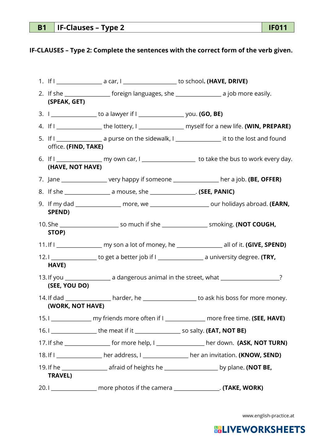 Conditionals 1 | ESL Worksheets | 8122134