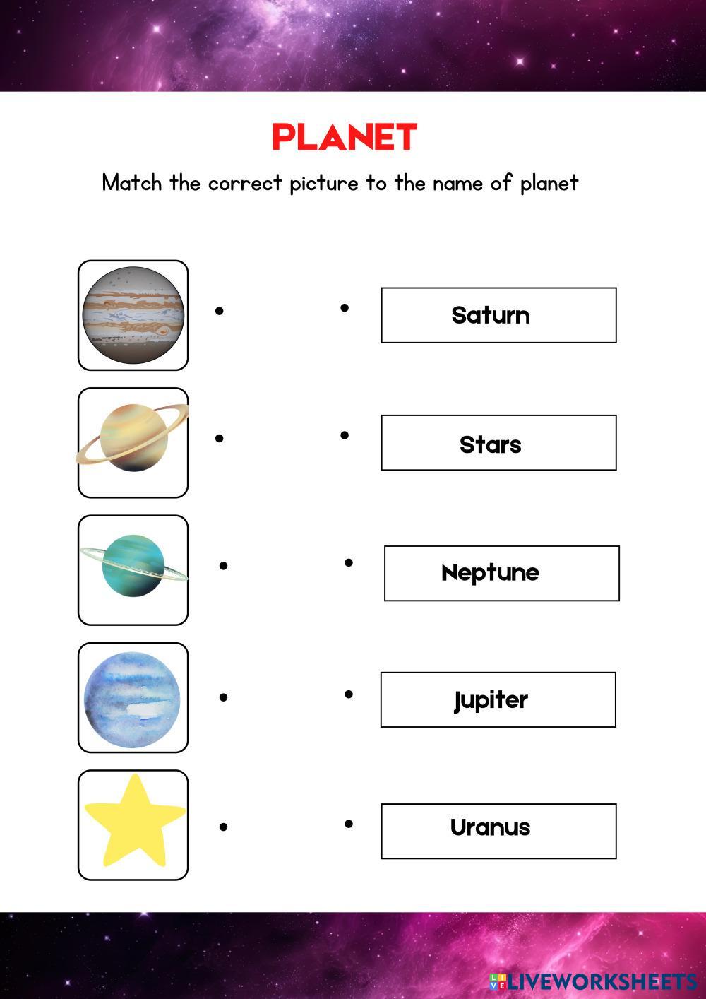 8122183 | Match The Name Of Planet | Wan Noranis Syuhada