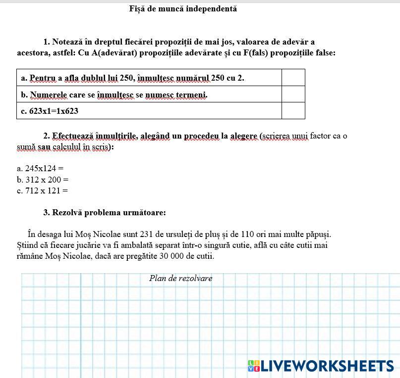 inmultire | LiveWorksheets | 8122278