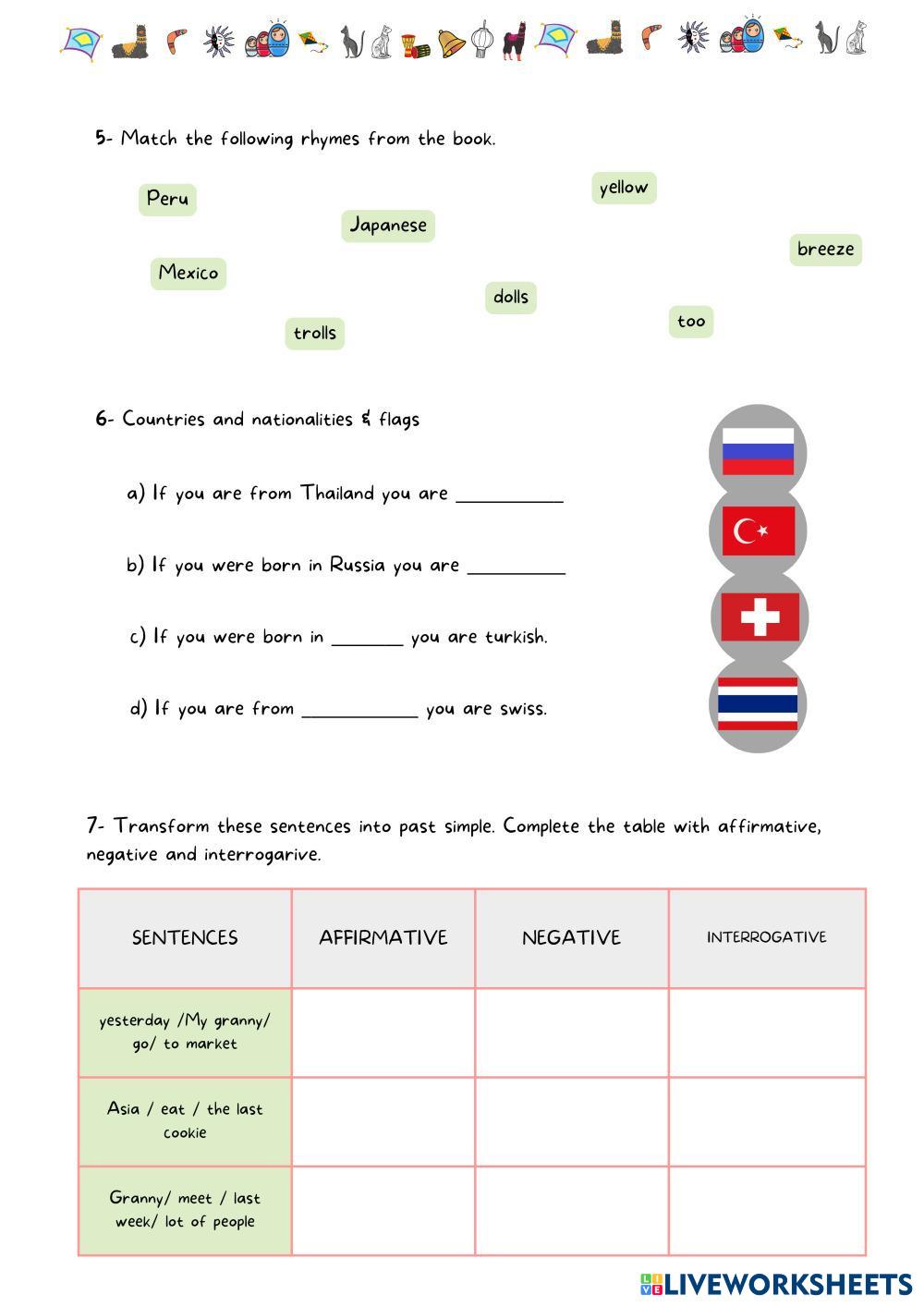 MTY GRANNY WENT… | ESL Worksheets | 8125022