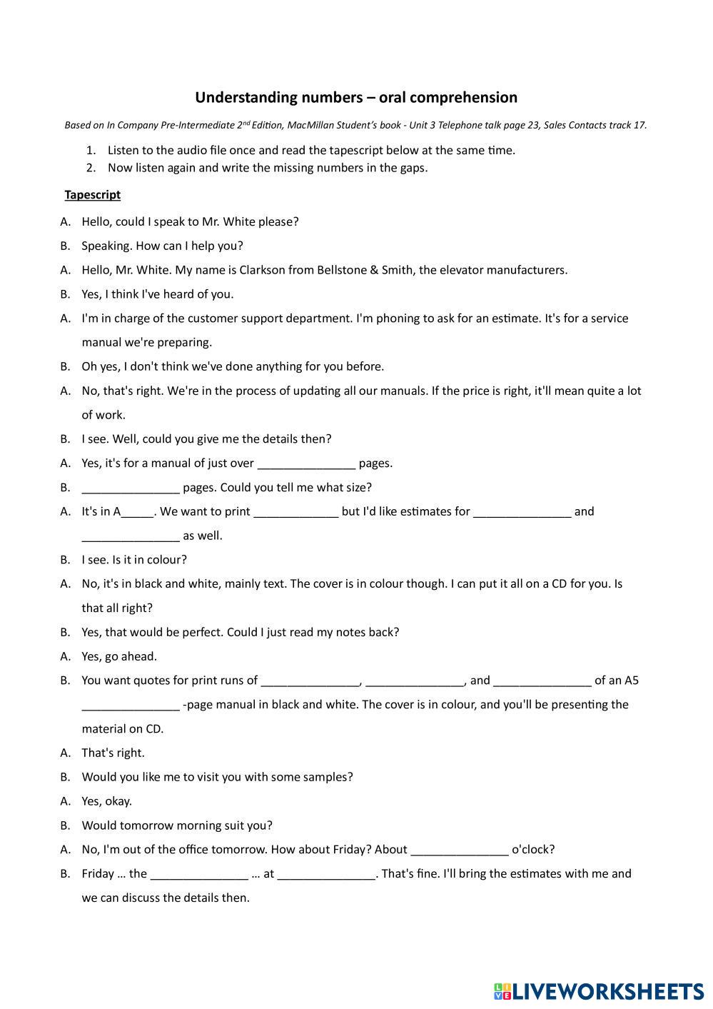 Understanding n… | ESL Worksheets | 8125251