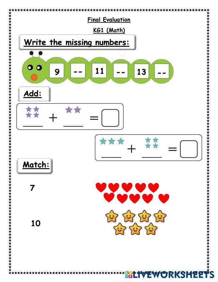 KG1 English Eva… | Language Arts Worksheets | 8126118