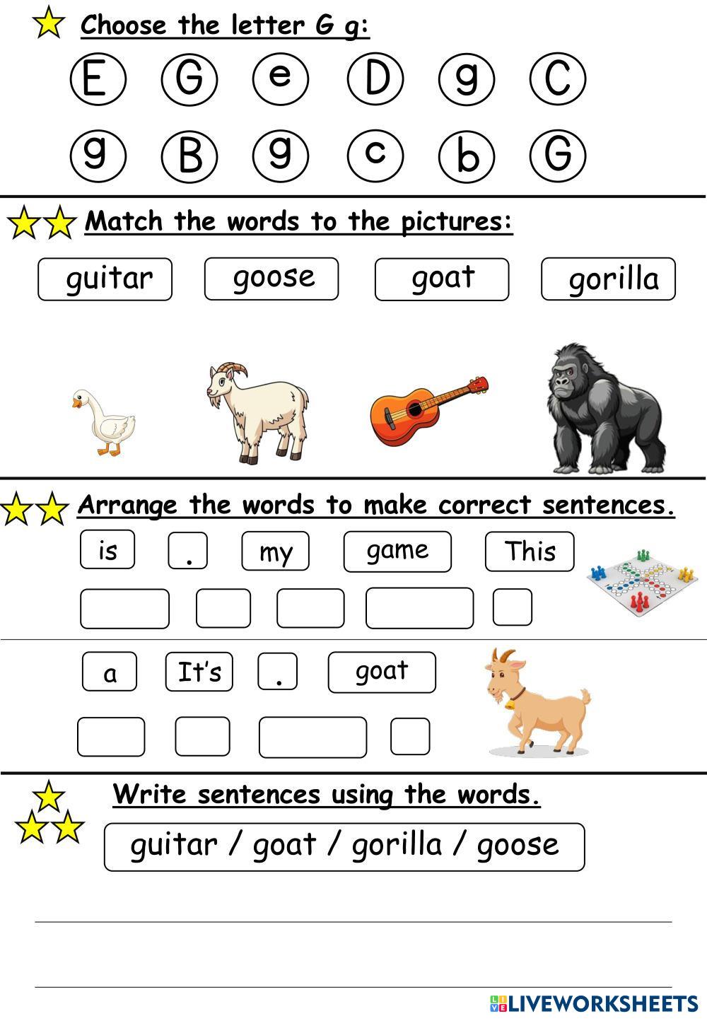 Grade 1 - Lette… | ESL Worksheets | 8134103