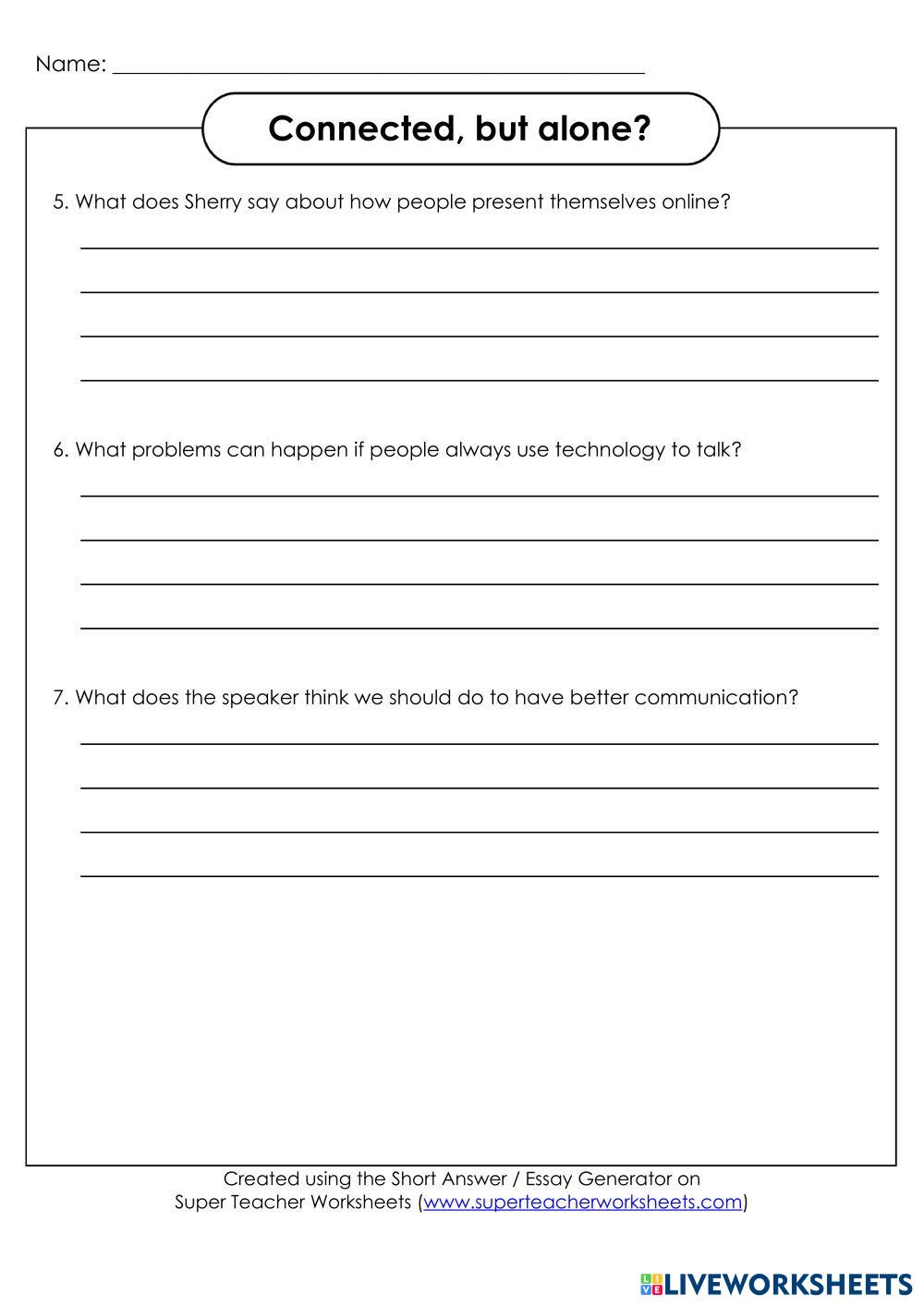 Connected, but … | ESL Worksheets | 8134810
