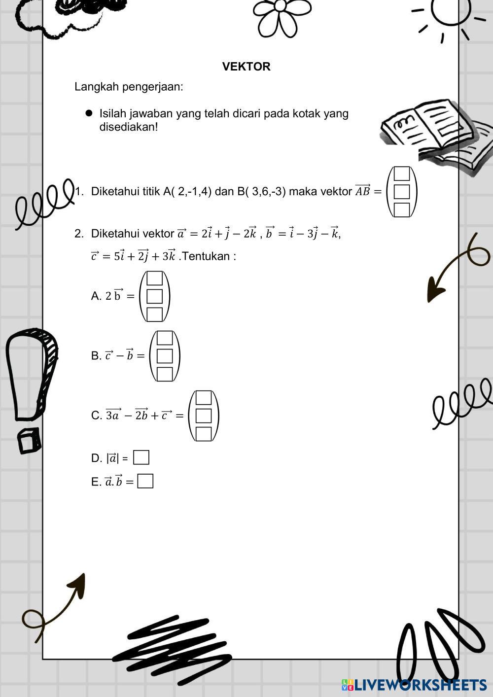 VEKTOR | Math Worksheets | 8138203