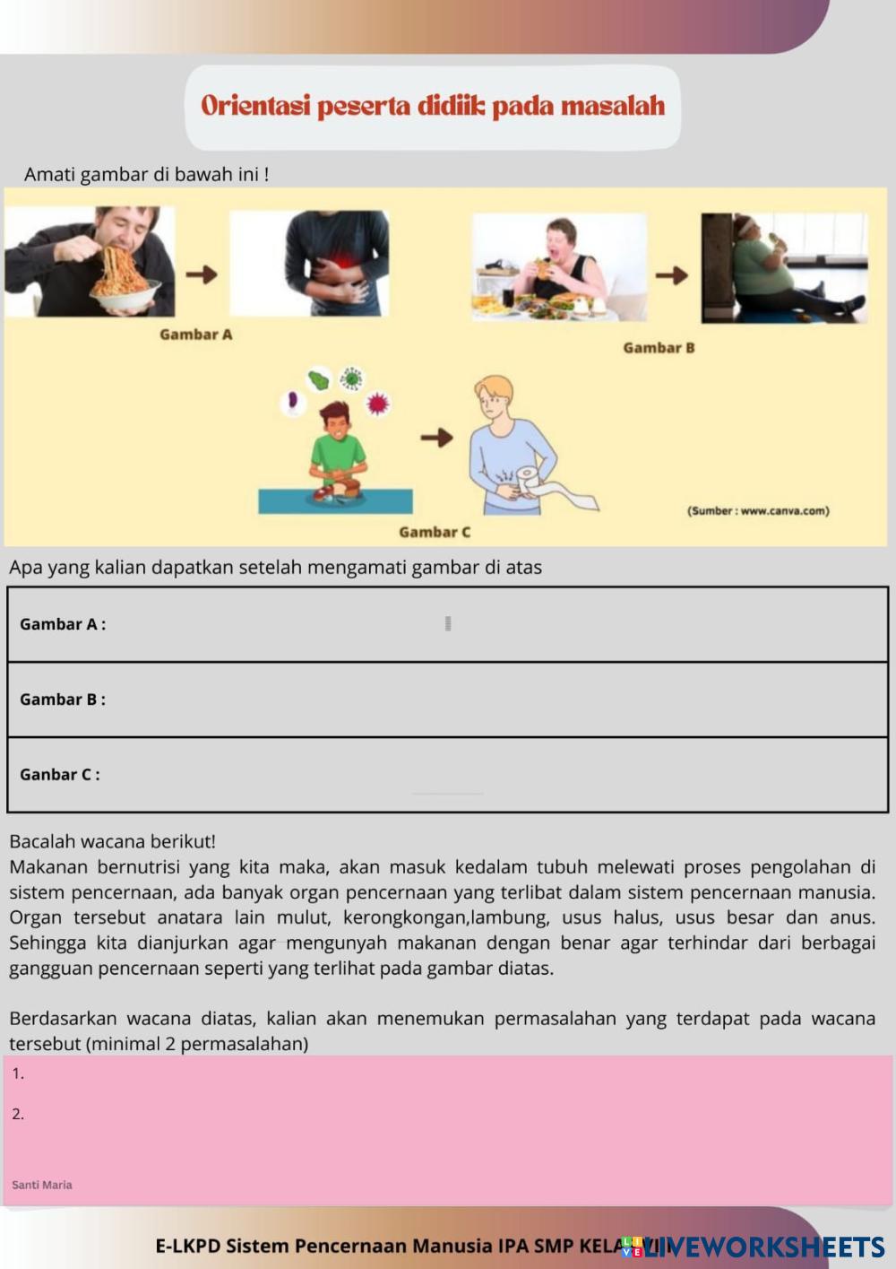 LKPD IPA BIOLOGI | Science Worksheets | 8140401