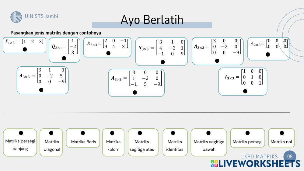 Matriks | Math Worksheets | 8141539