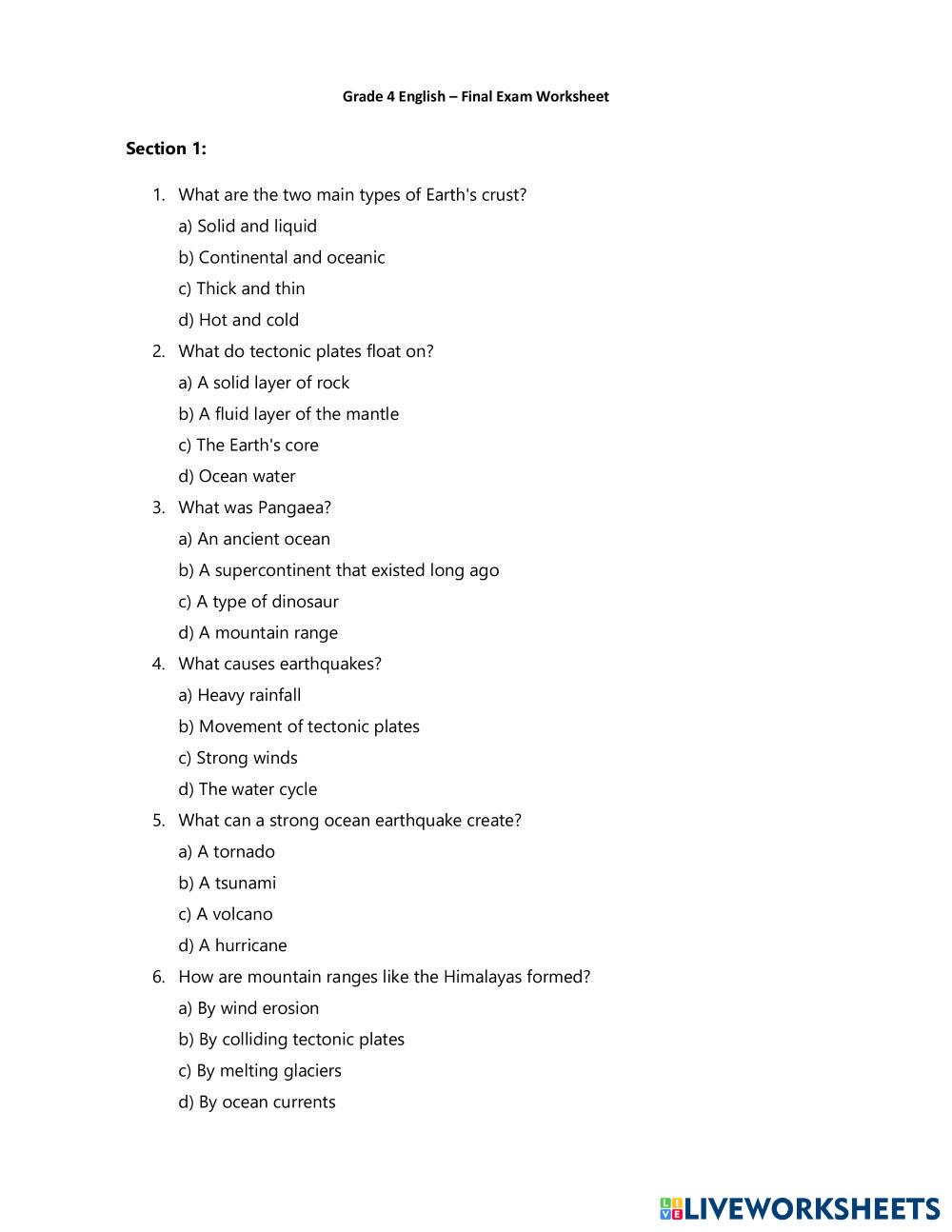 Final Revision … | English Language Worksheets | 8141551