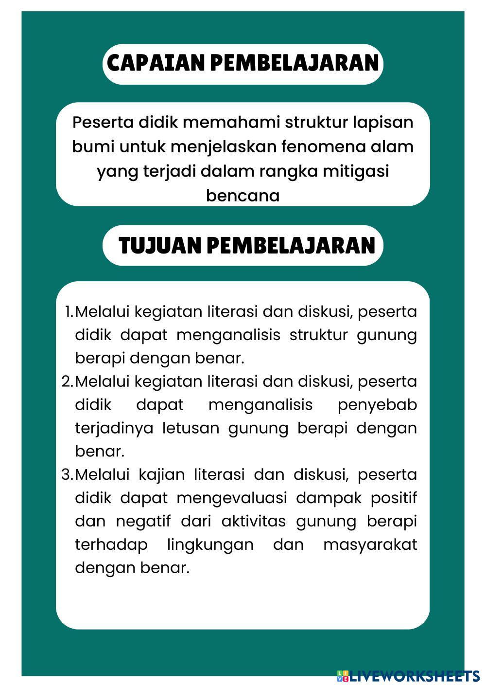 LKPD Gunung Ber… | Science Worksheets | 8141799