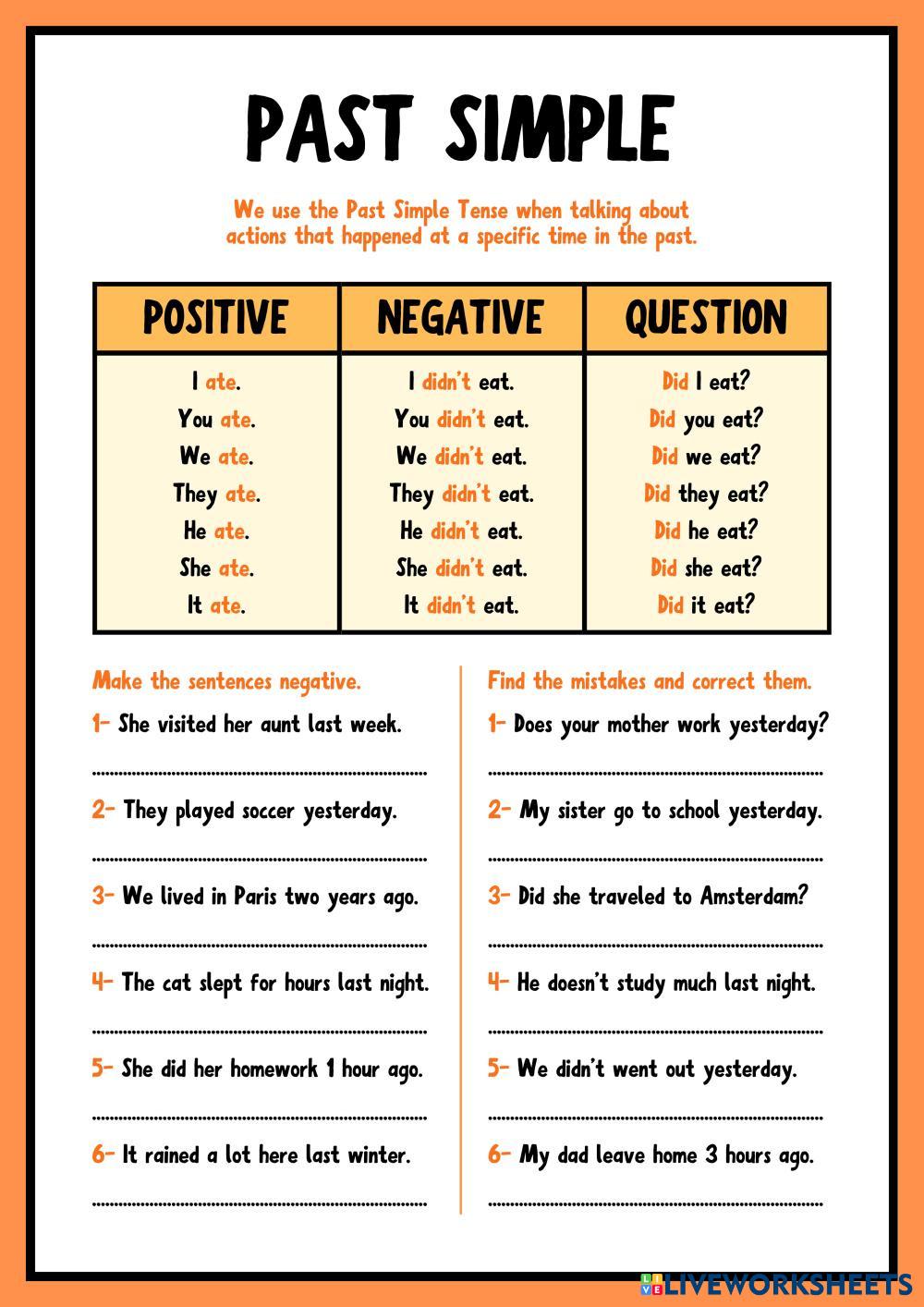 Past Simple Pra… | Language Arts Worksheets | 8142398