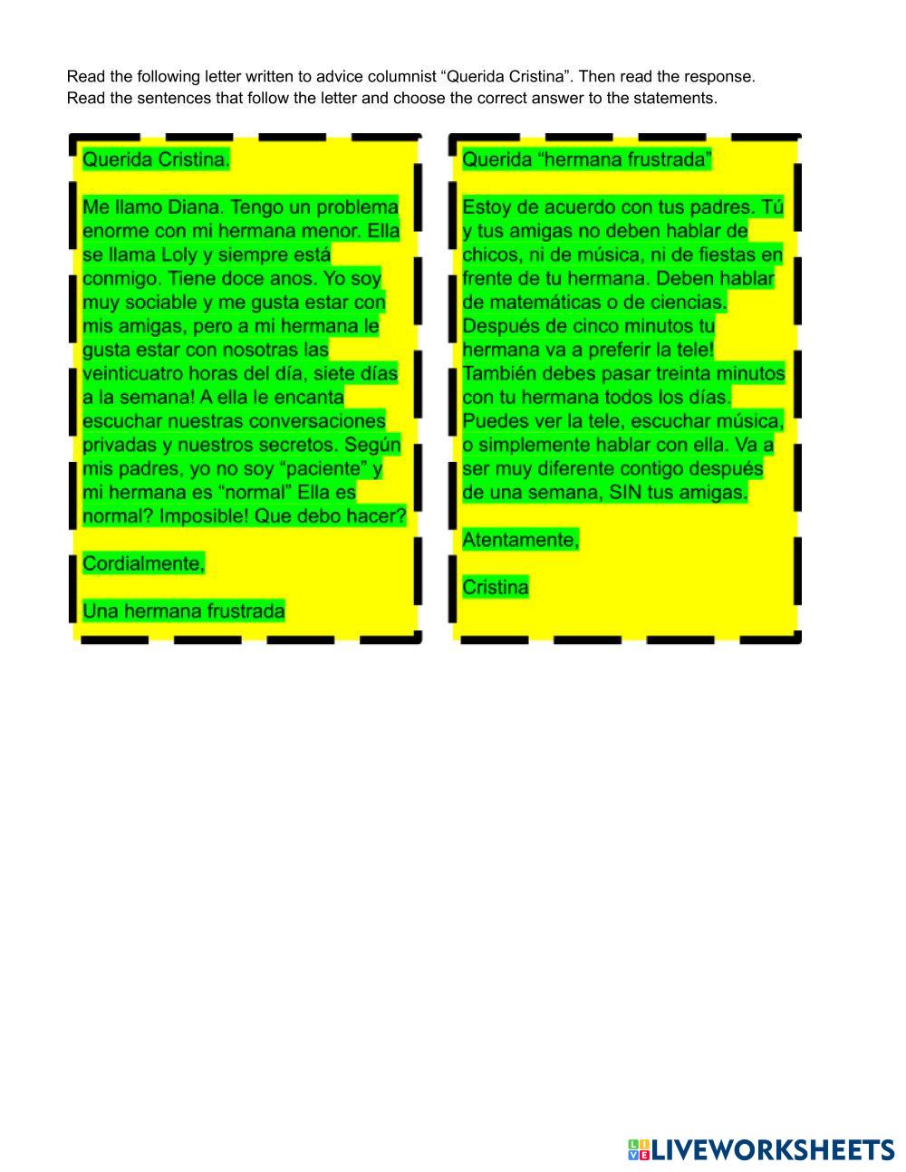 8142691 | Reading and Comprehension Spanish 1 | Reyna