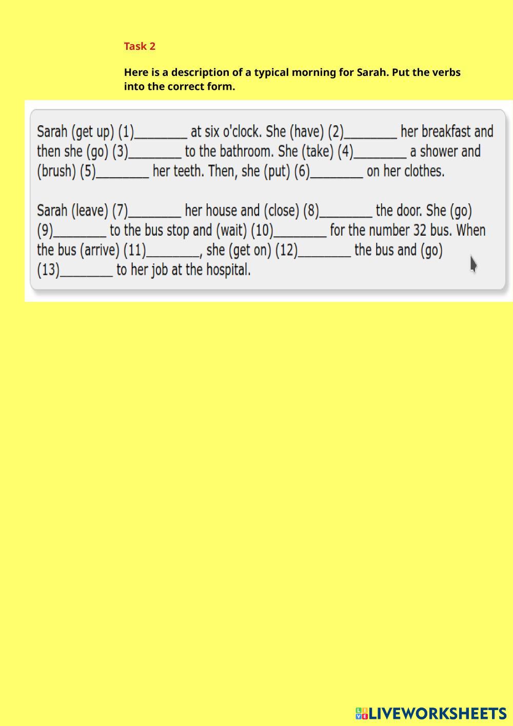 Simple Present … | Language Arts Worksheets | 8146773
