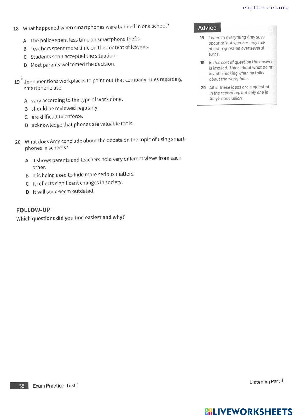 C1 LISTENING PA… | English Language Worksheets | 8152202