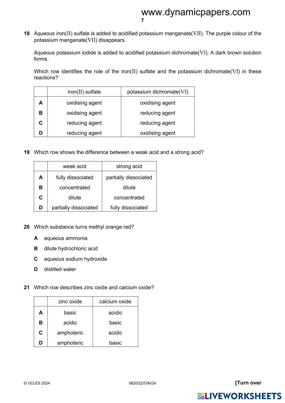 CHEMISTRY IGCSE… | Science Worksheets | 8152706