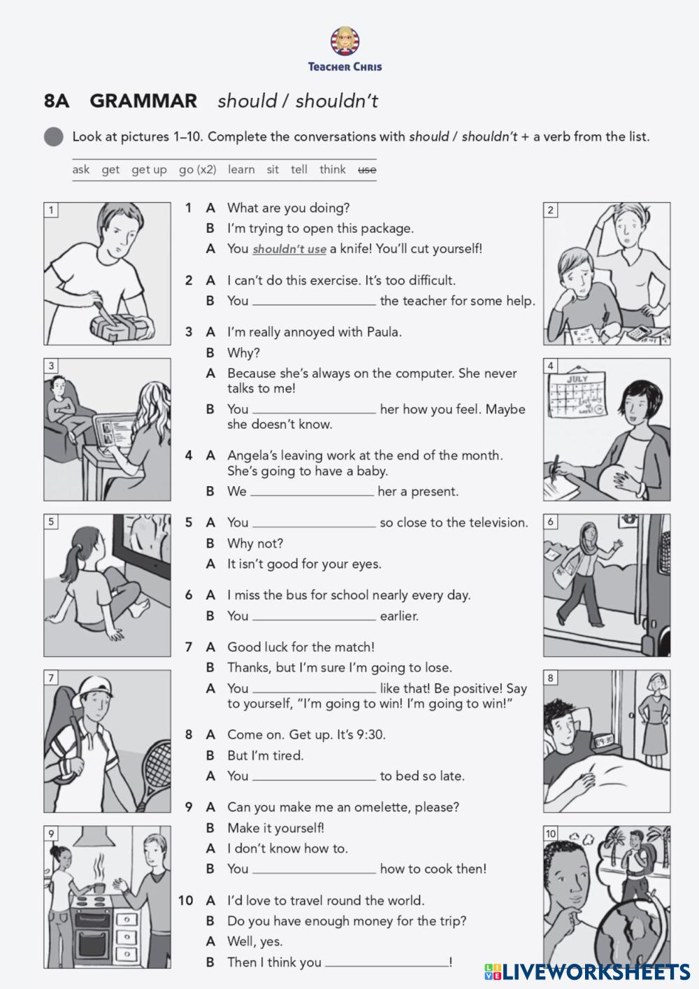 AEF 2 - Unit 8A… | ESL Worksheets | 8152775