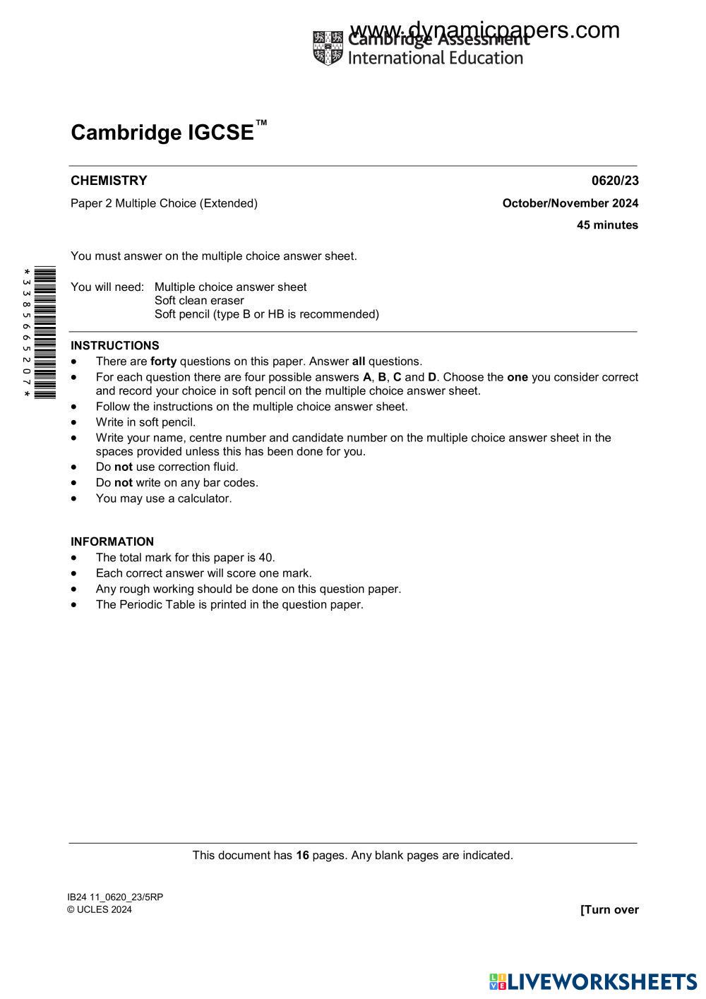 CHEMISTRY IGCSE… | Science Worksheets | 8152909