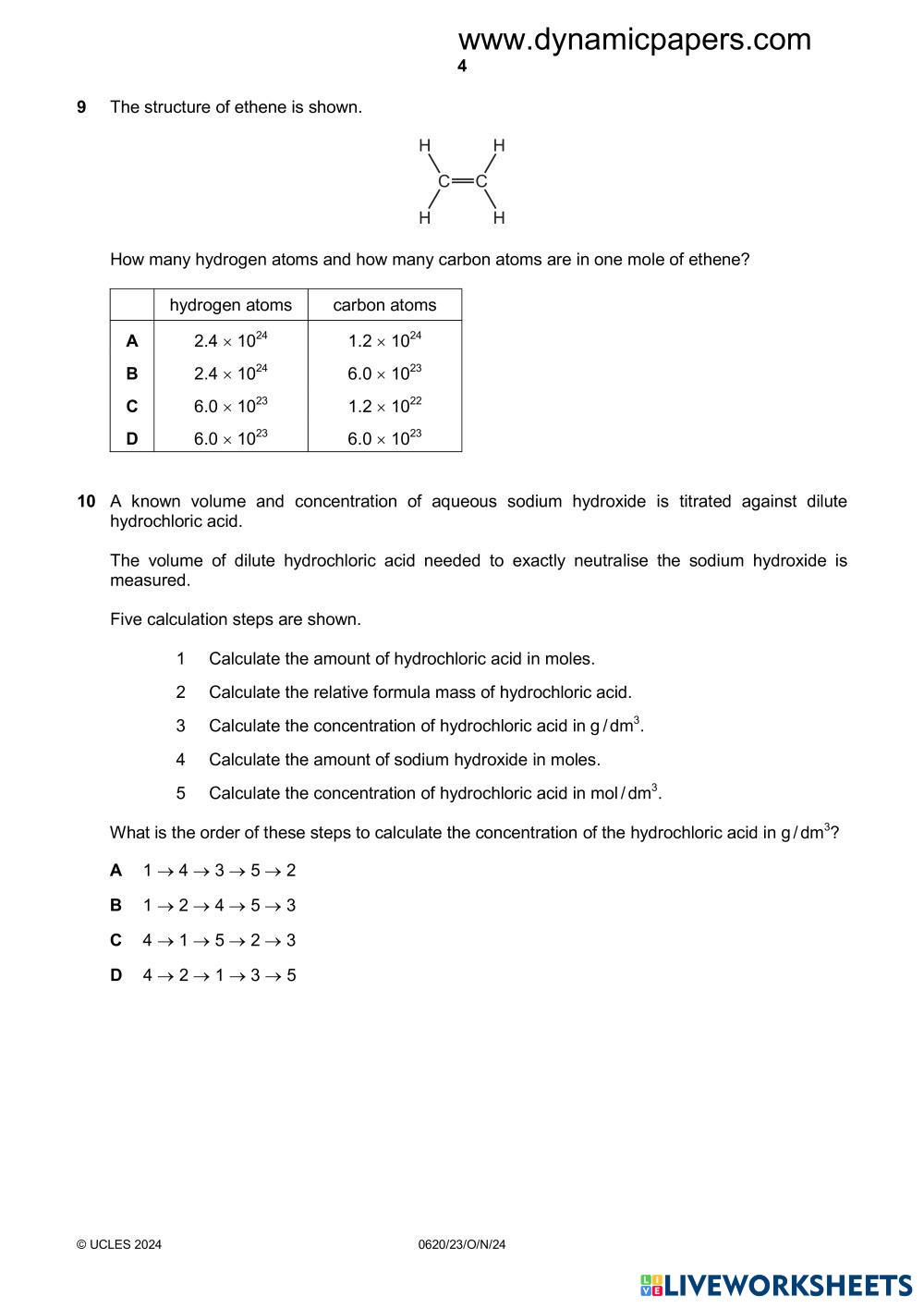 CHEMISTRY IGCSE… | Science Worksheets | 8152909