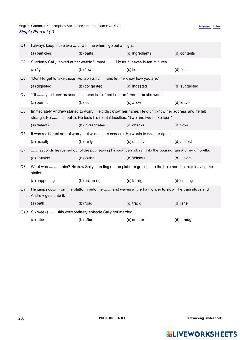 71. Simple Pres… | English Language Worksheets | 8153340