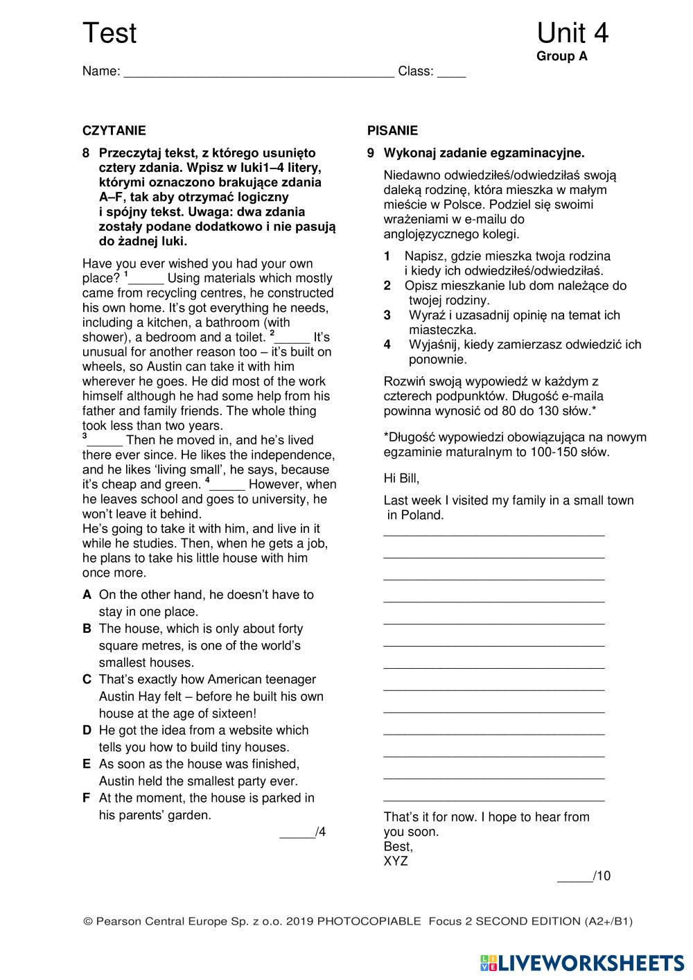 fokus niebieski… | English Language Worksheets | 8154819