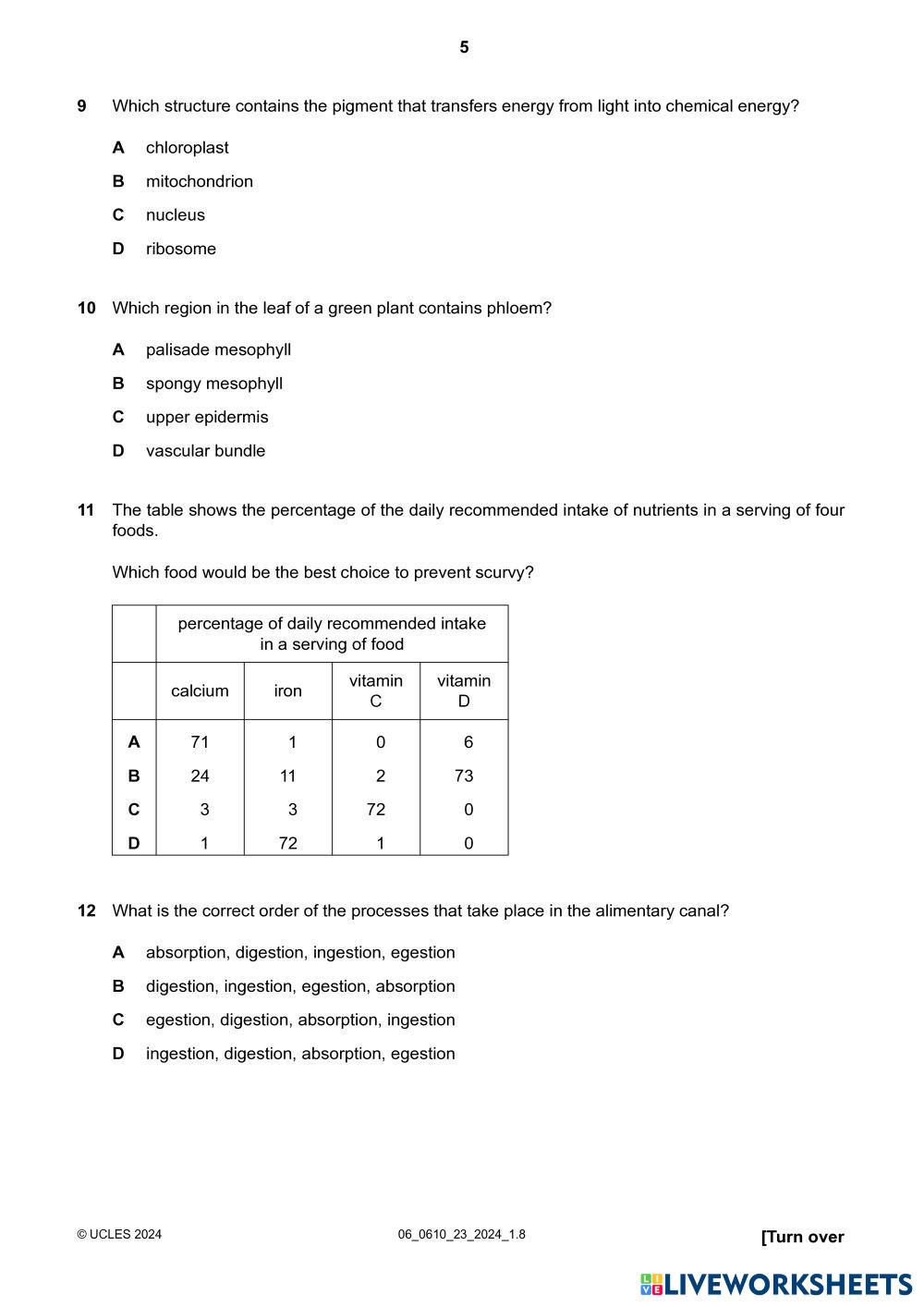 BIOLOGY IGCSE 2… | Science Worksheets | 8154889