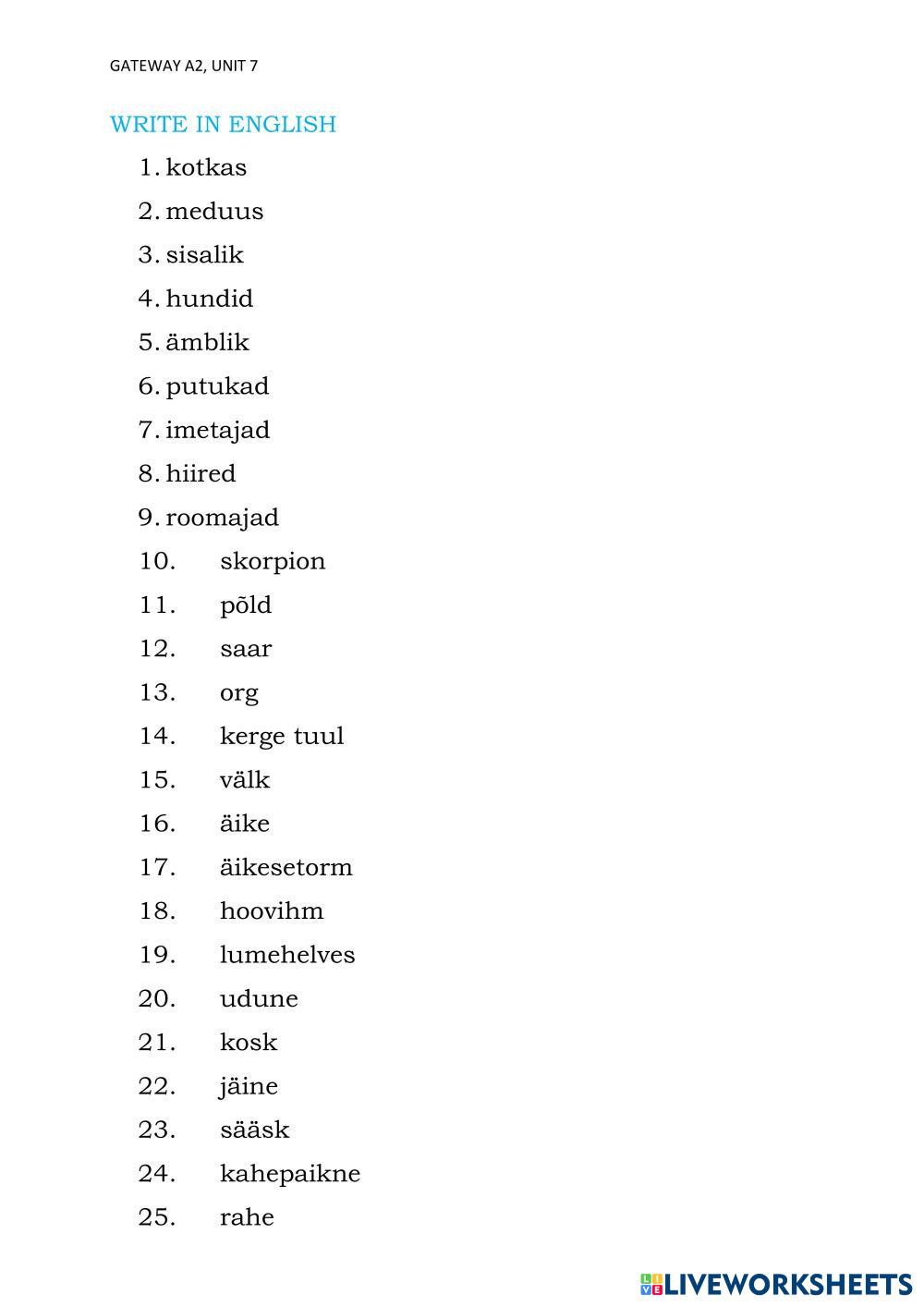 Vocabulary_A2-U… | ESL Worksheets | 8156516