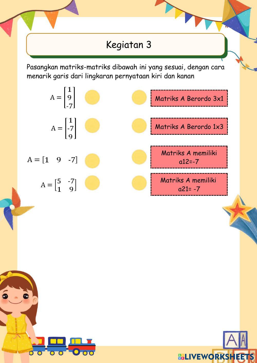 Matriks | Math Worksheets | 8157022