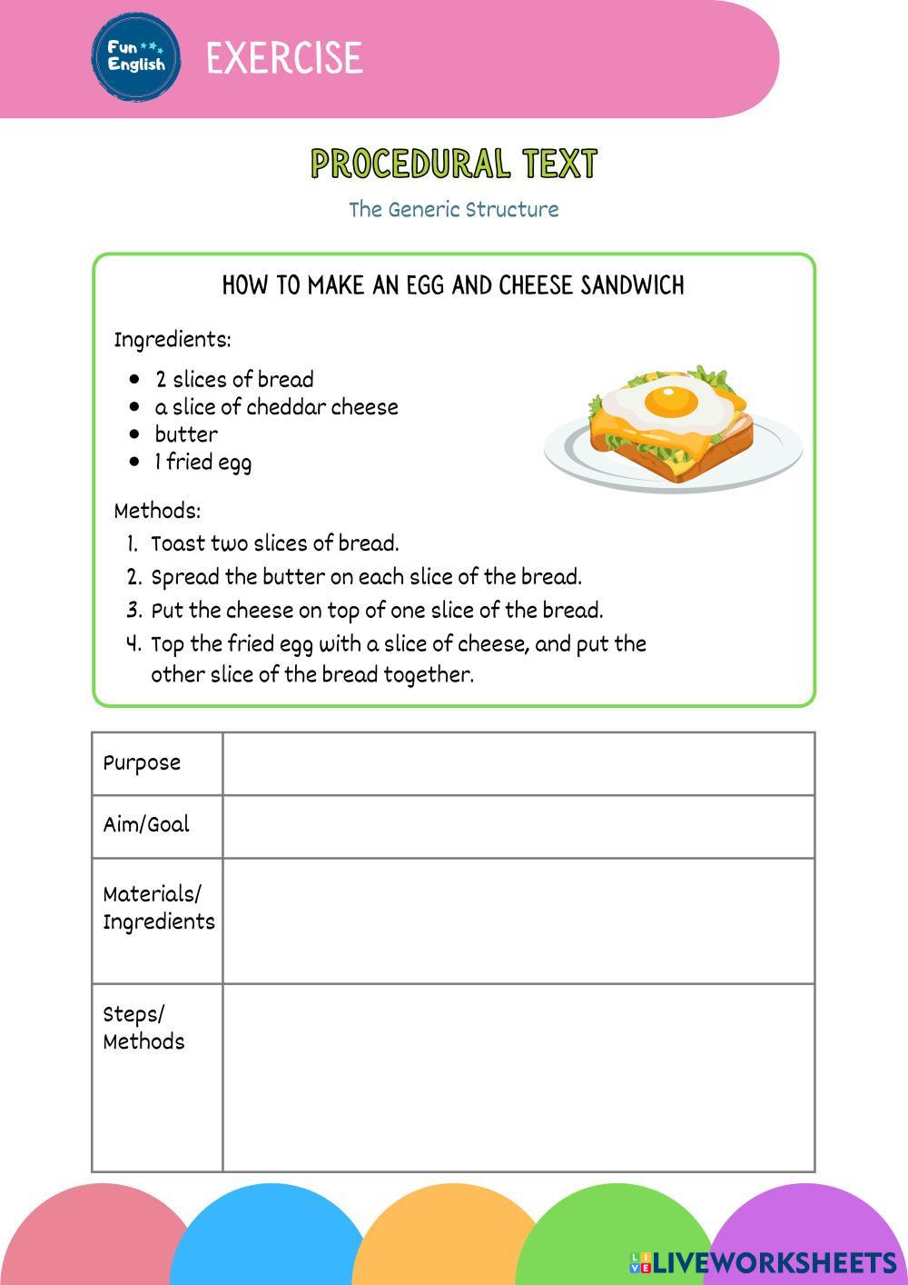 procedure text example structure