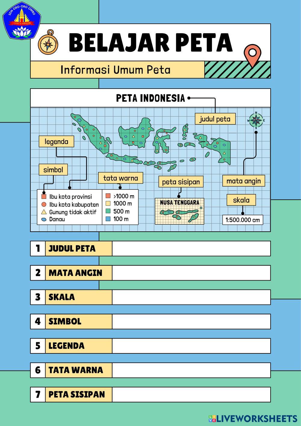 Belajar Peta | Social Studies Worksheets | 8160161