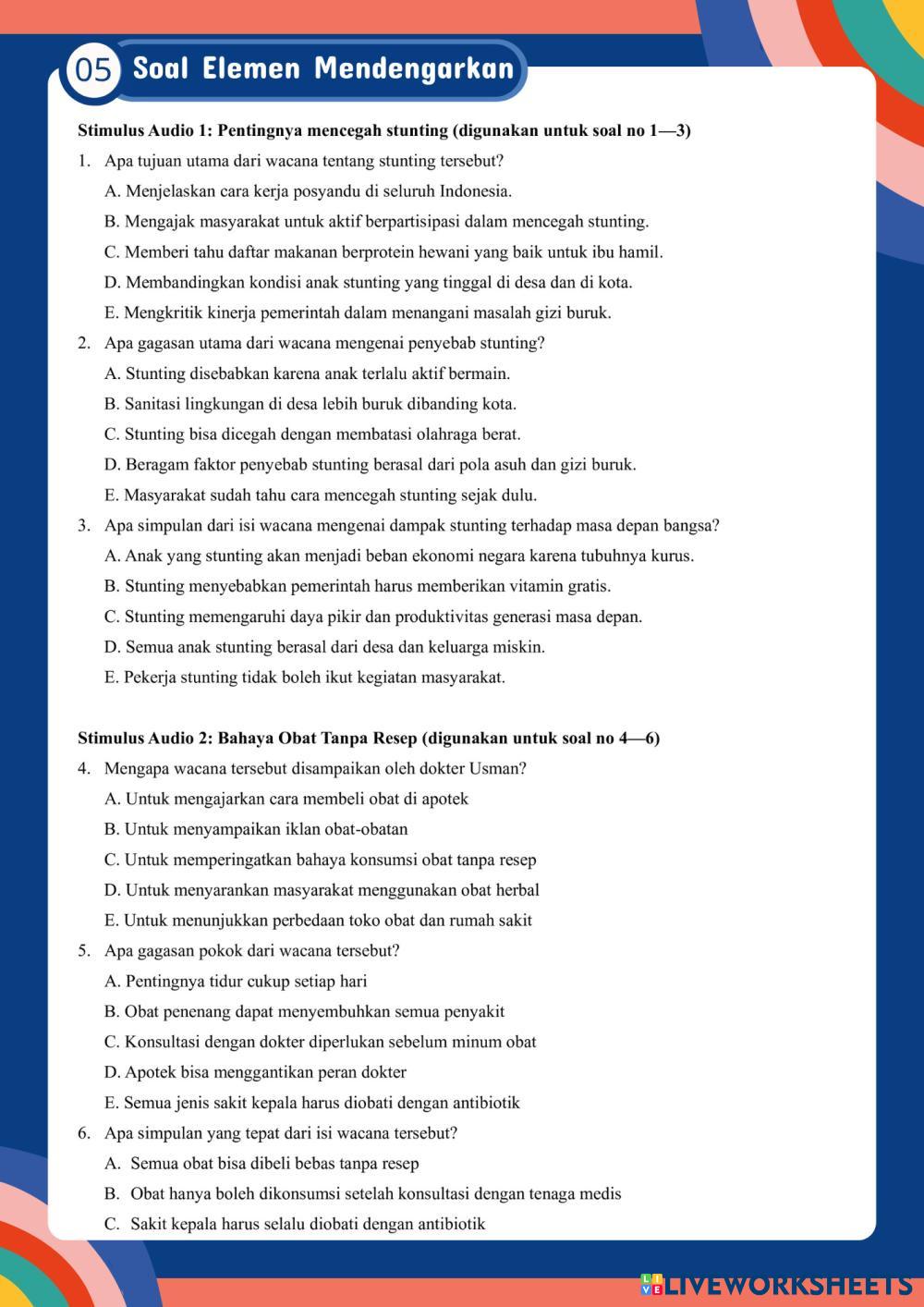 LKPD Tes Elemen… | ESL Worksheets | 8160607