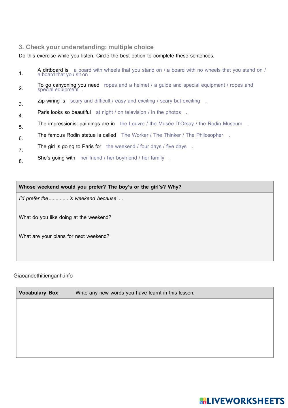 The weekend | English Language Worksheets | 8162171