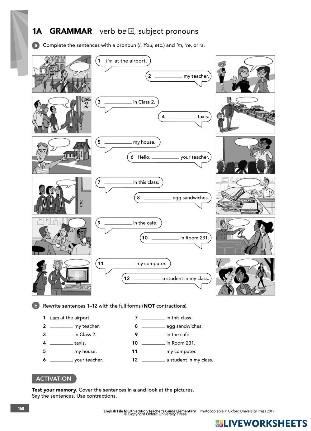 EF Elementary 1A | ESL Worksheets | 8166128