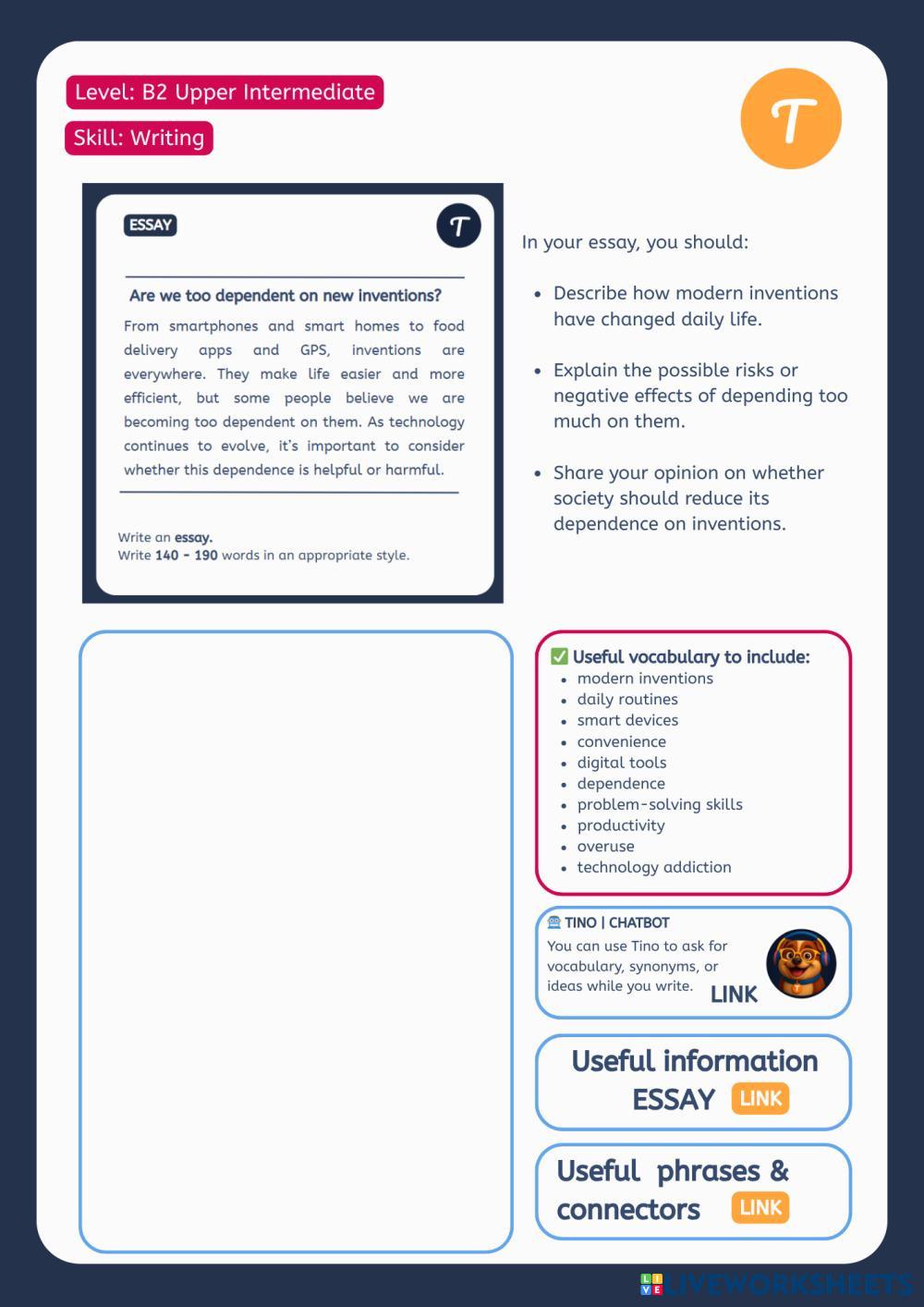 B2 ESSAY Are w… | ESL Worksheets | 8166874