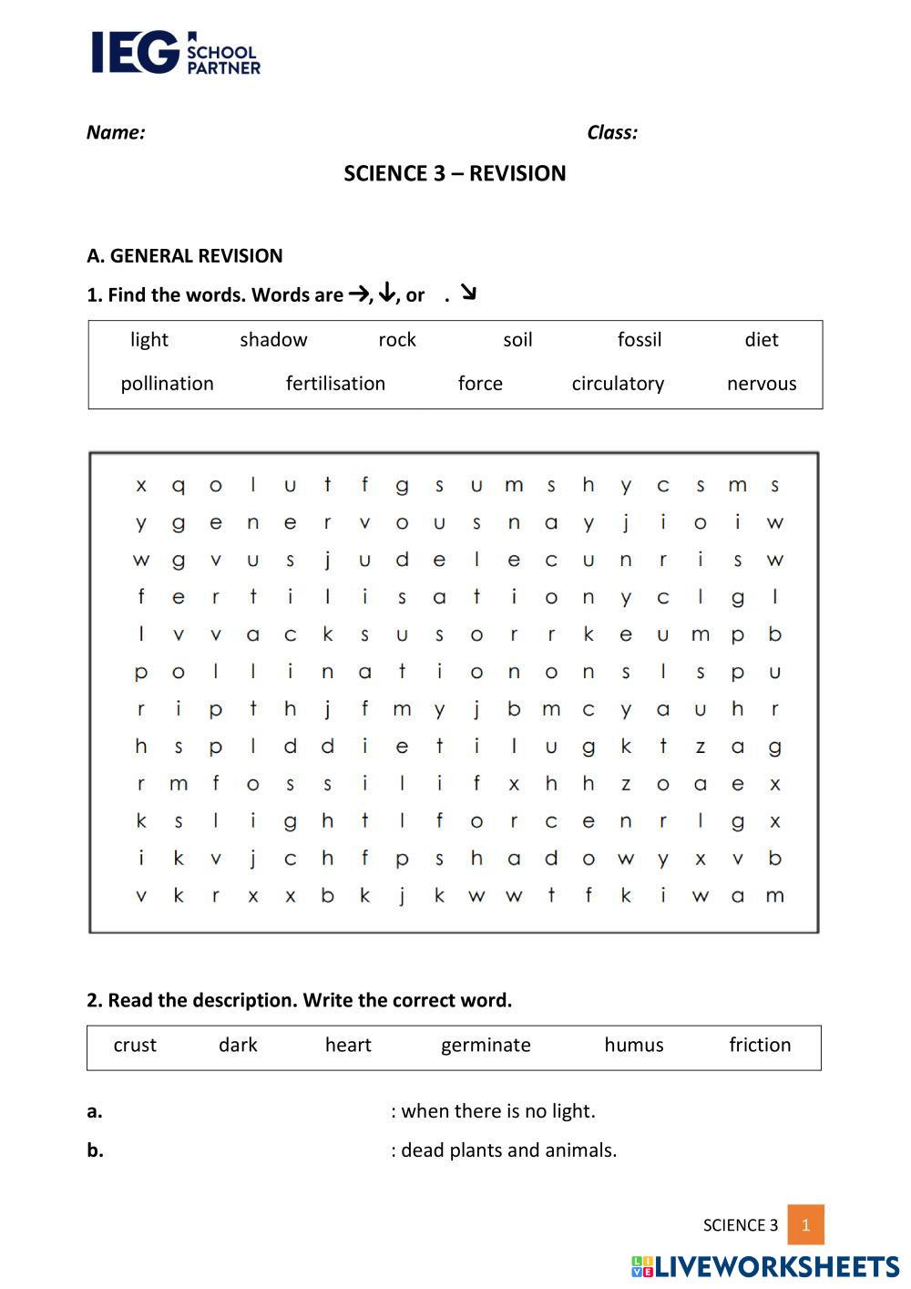 G3 - Science -… | Science Worksheets | 8168448